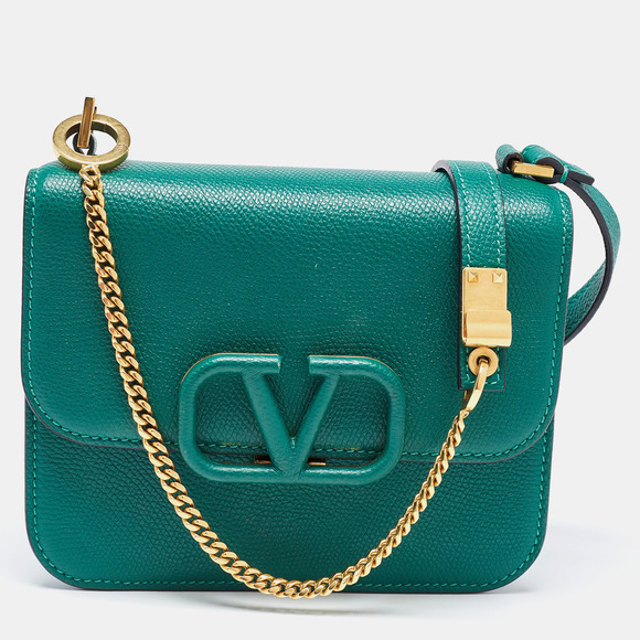 Valentino | Bags | Valentino Green Leather Vsling Shoulder Bag | Poshmark